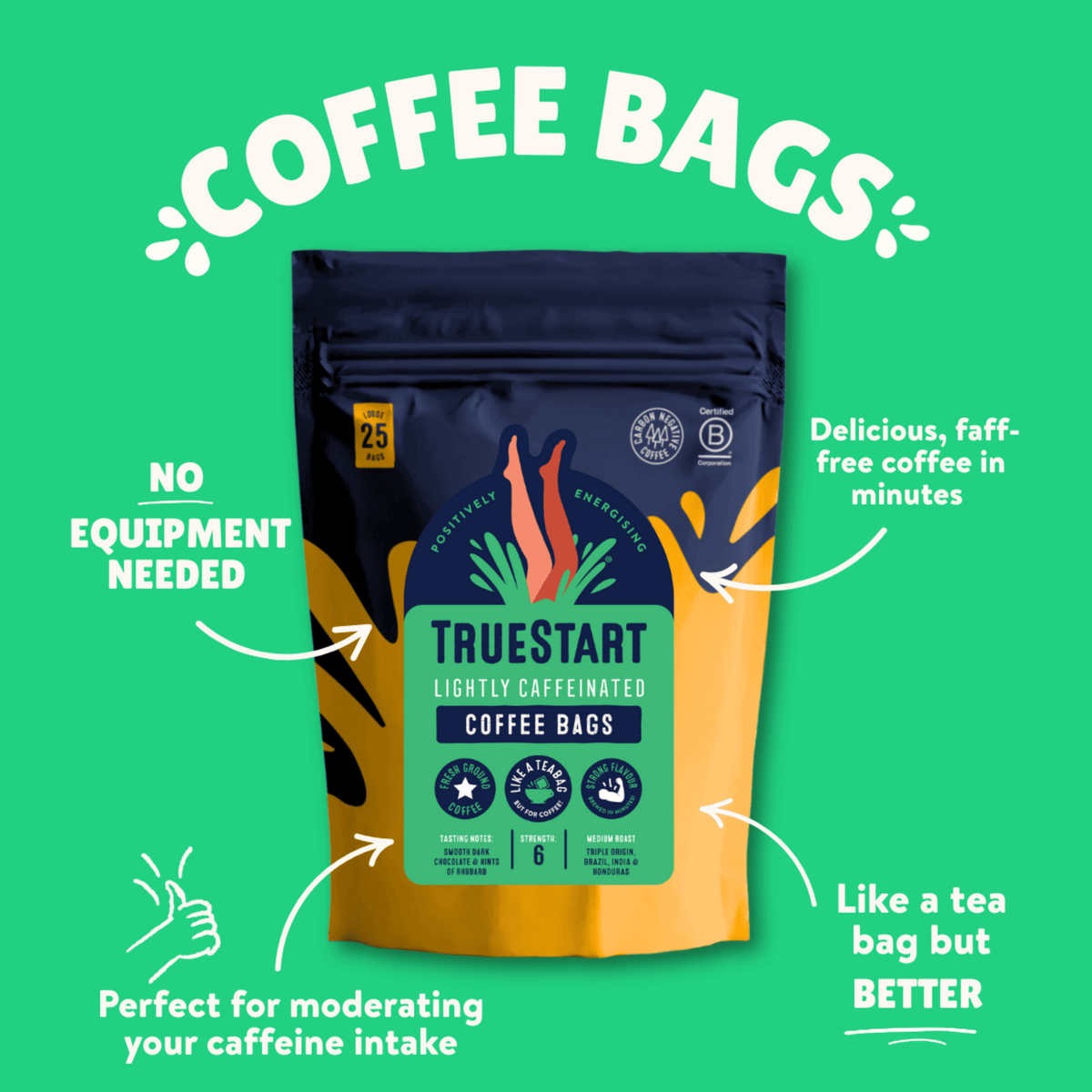 Loose Coffee Bags - Lightly Caffeinated – TrueStart Coffee